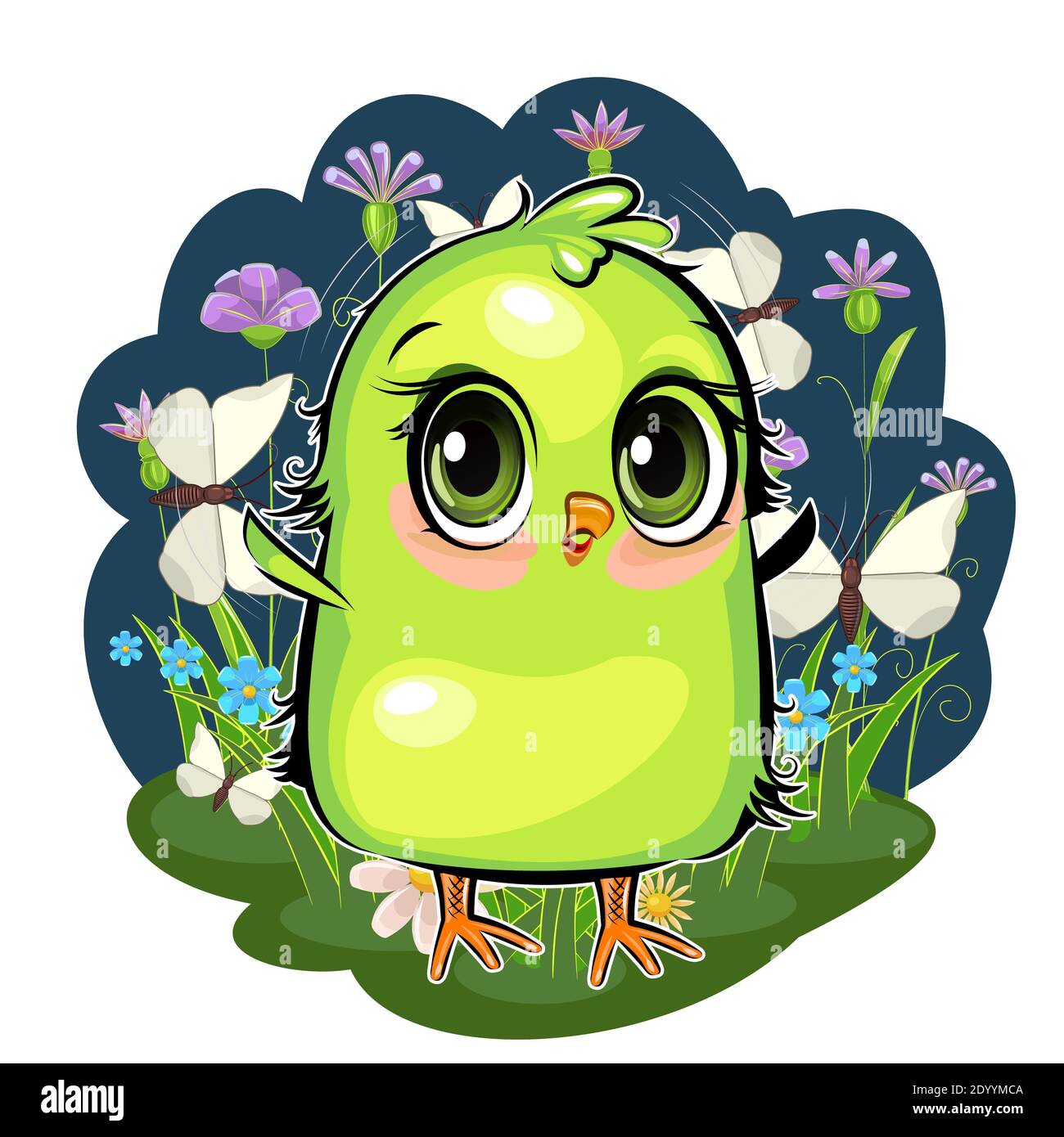 Small parrot. The funny chick is trying to take off. Cute and funny ...