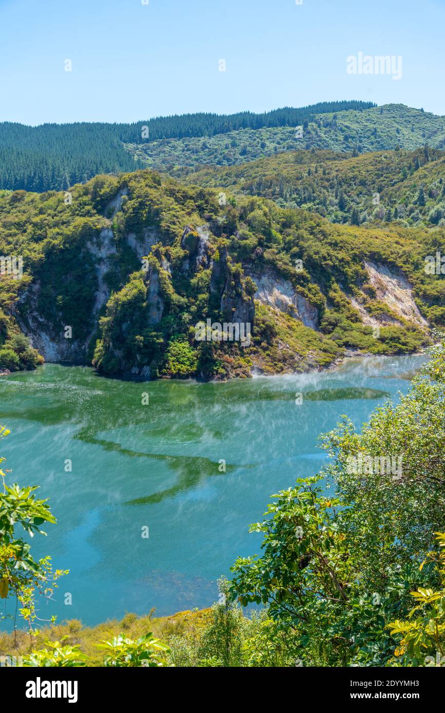 Frying pan lake and echo crater at Waimangu volcanic valley un New ...
