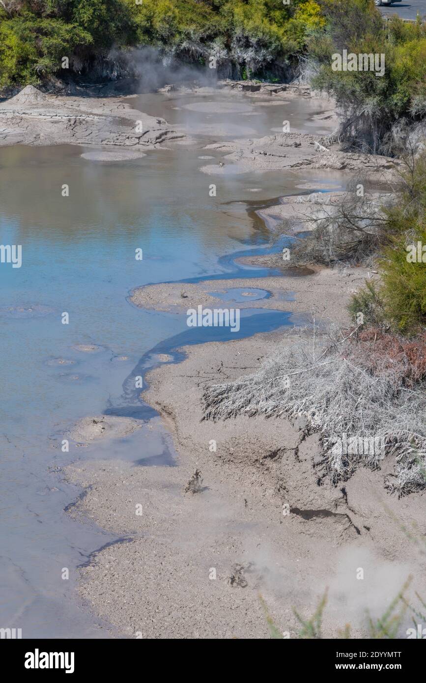 Mud pools at Wai-O-Tapu at New Zealand Stock Photo - Alamy