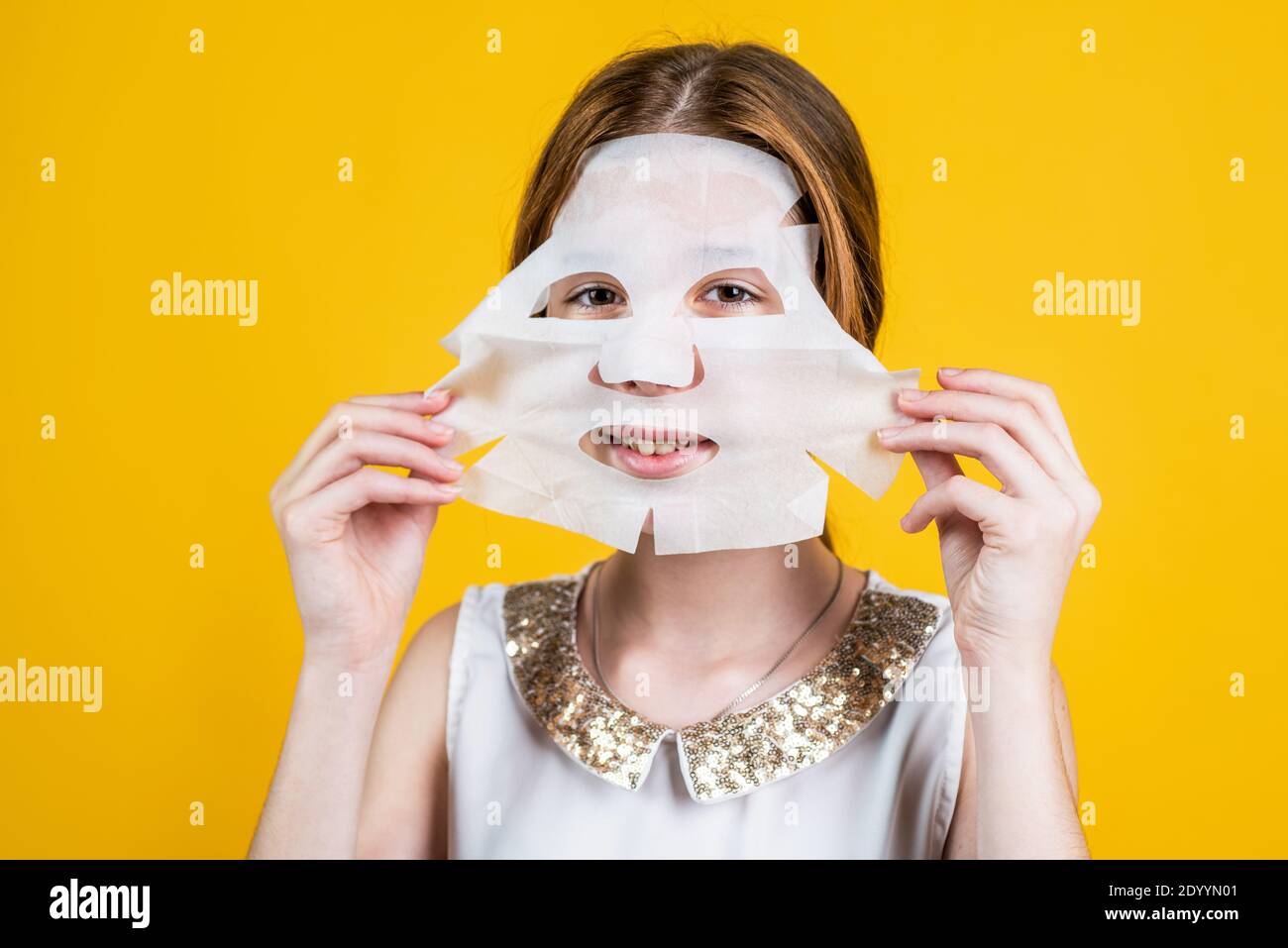 healthy and tender skin. problem skin in adolescents. teen girl use ...