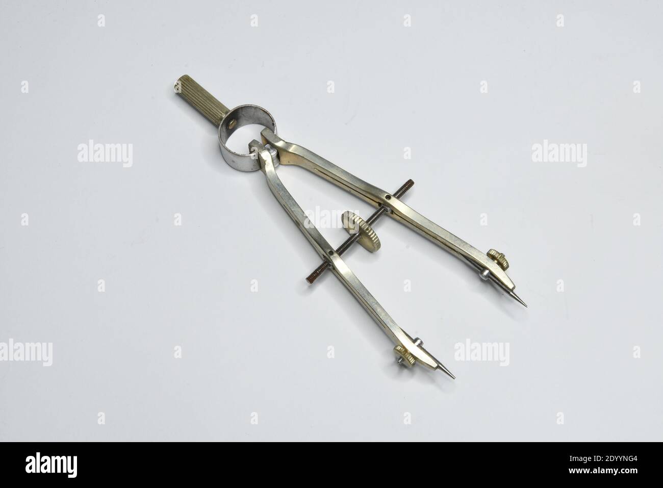 Vintage Metal Technical drawing instrument on gray background Stock ...
