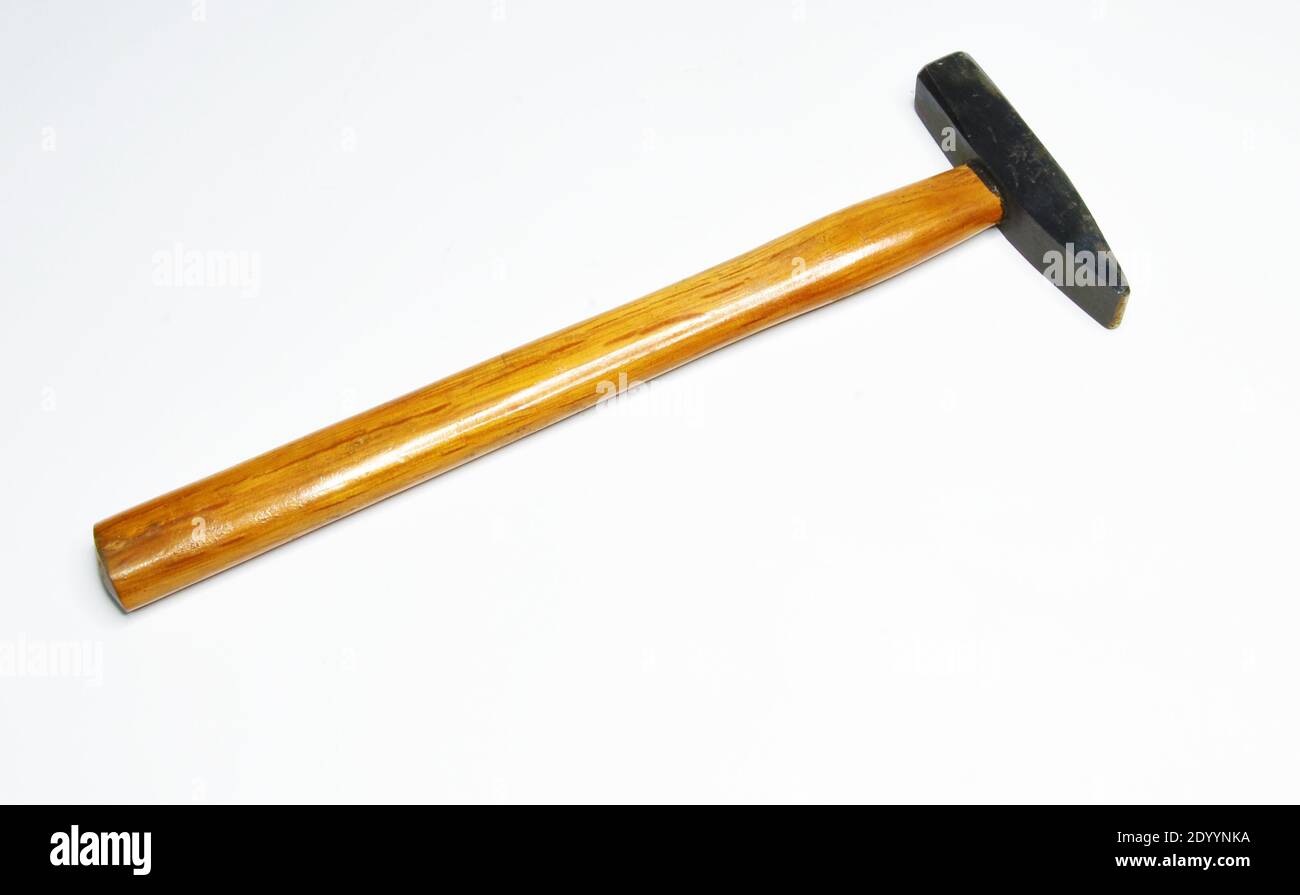 Small hammer with brown wooden handle Stock Photo - Alamy
