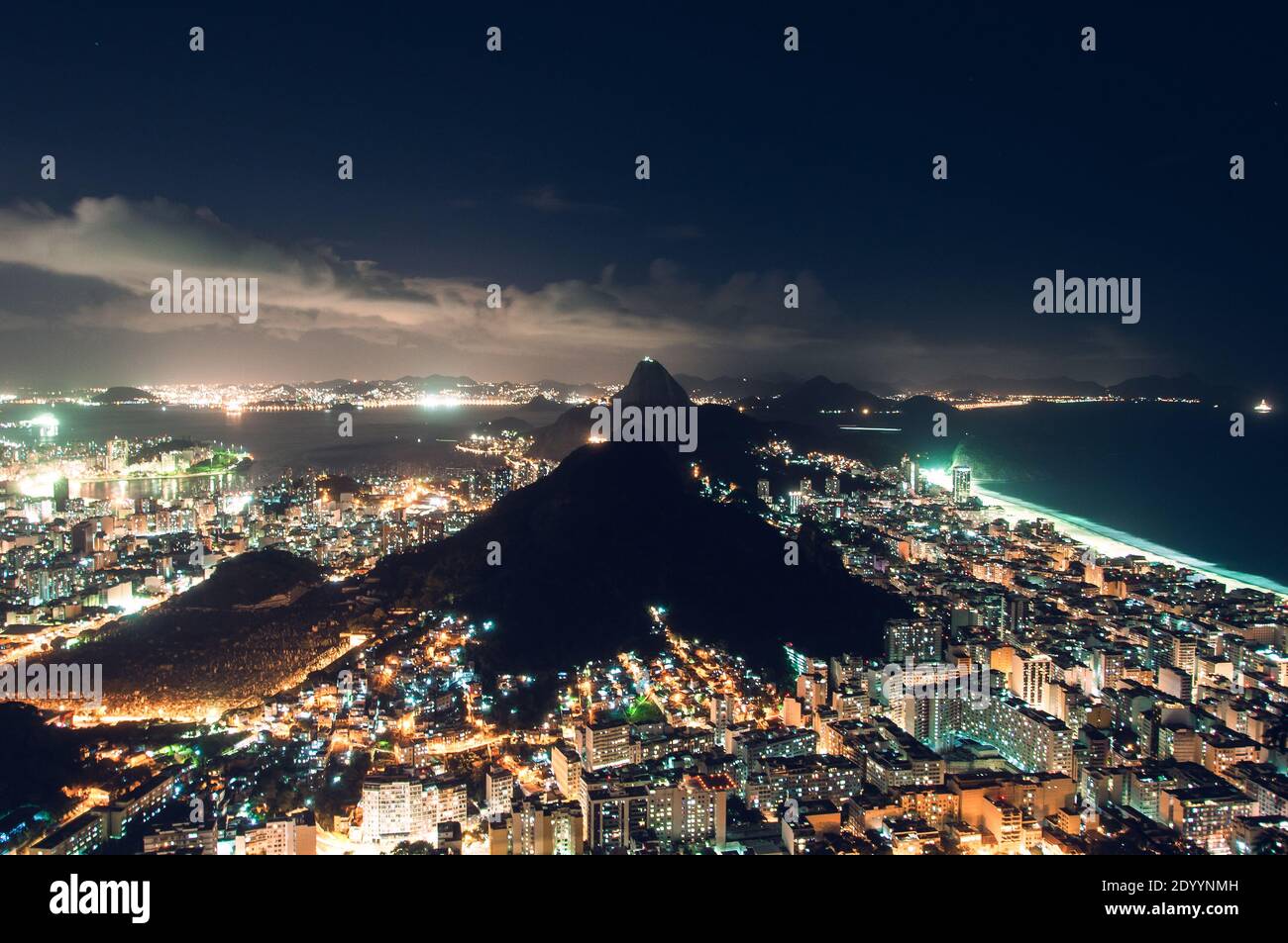 Aerial View of South Zone, Copacabana and Botafogo District, Sugarloaf ...