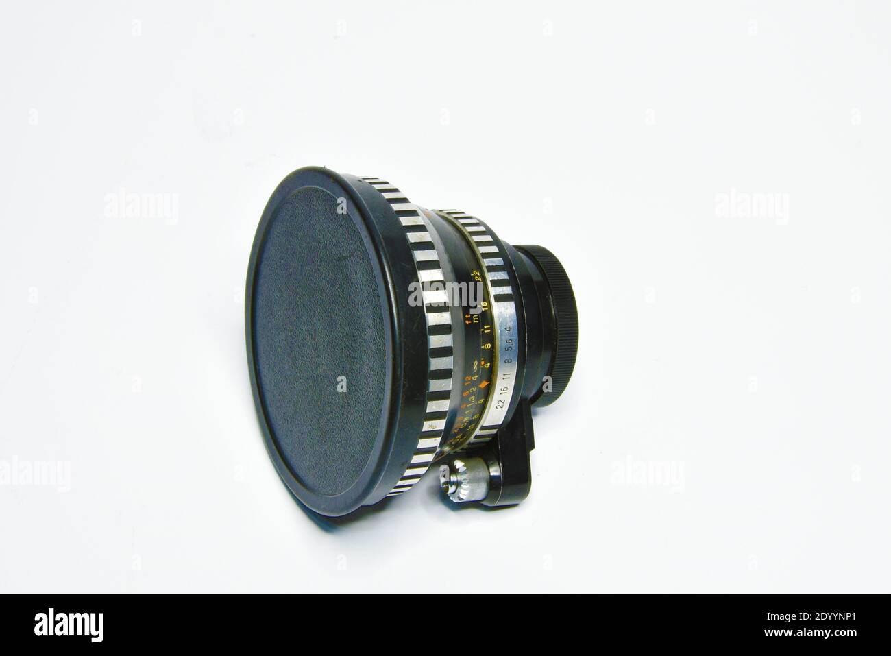 Vintage metal lens with front and back plastic covers Stock Photo - Alamy