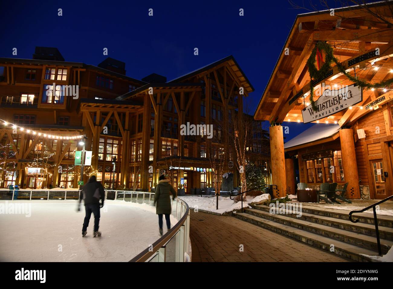 Stowe Mountain Ski Resort in Vermont, Ice Skating rink at Spruce peak ...