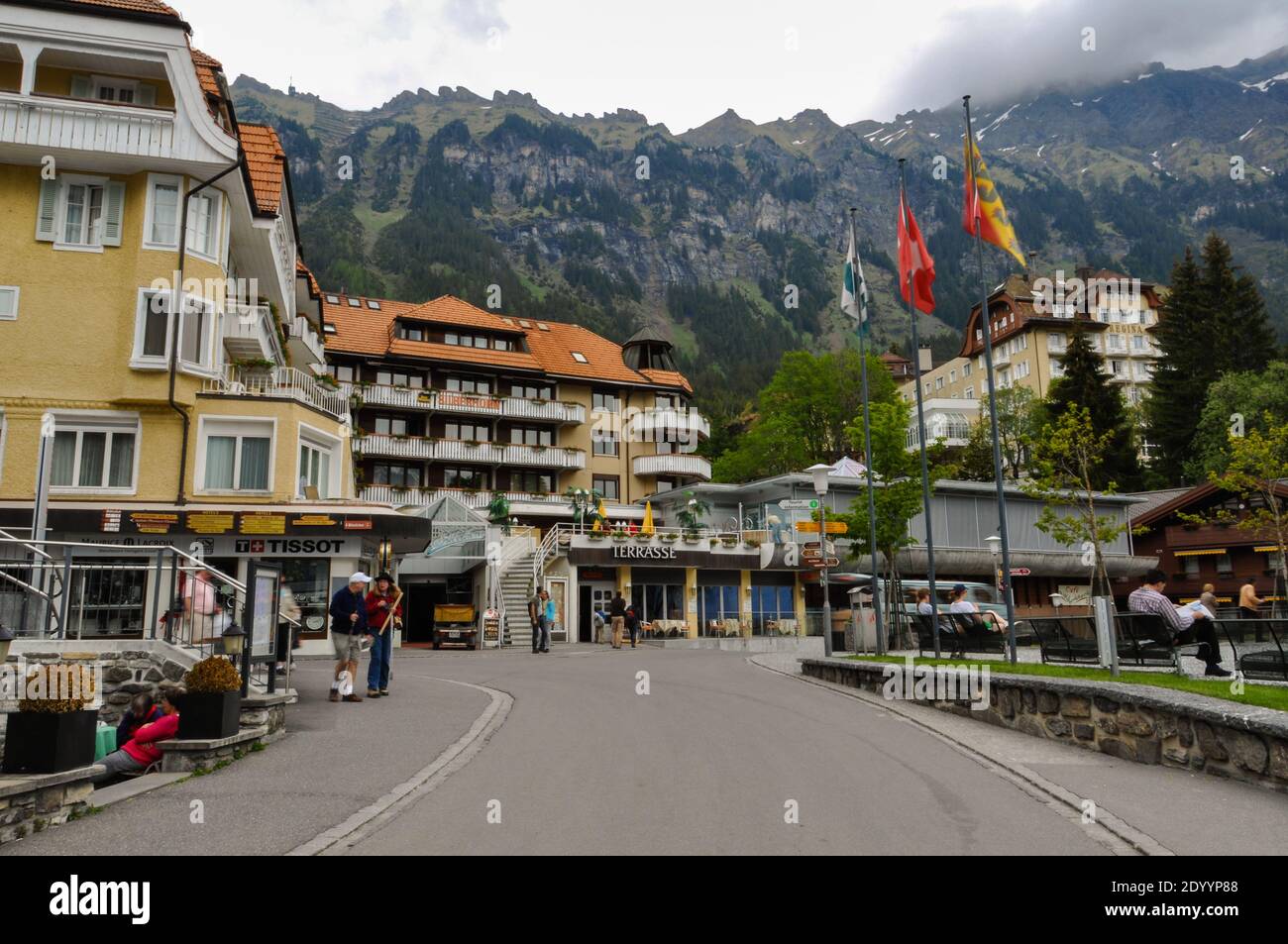 WENGEN, SWITZERLAND - 27 MAY 2012: Wengen is beautiful winter and ...