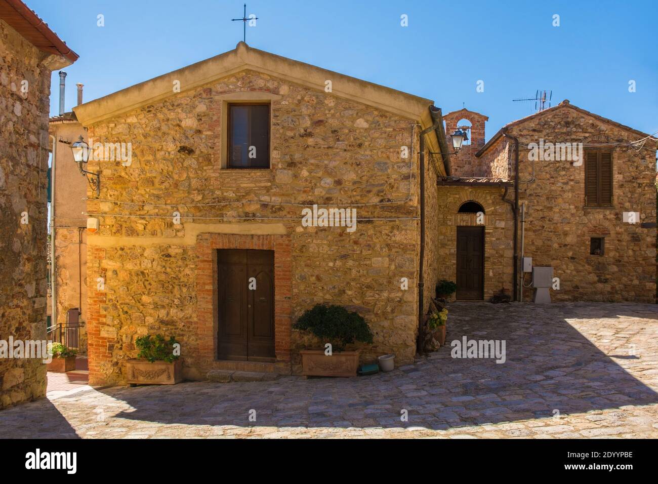 Historic stone buildings in the village of Montorsaio in Tuscany, part ...