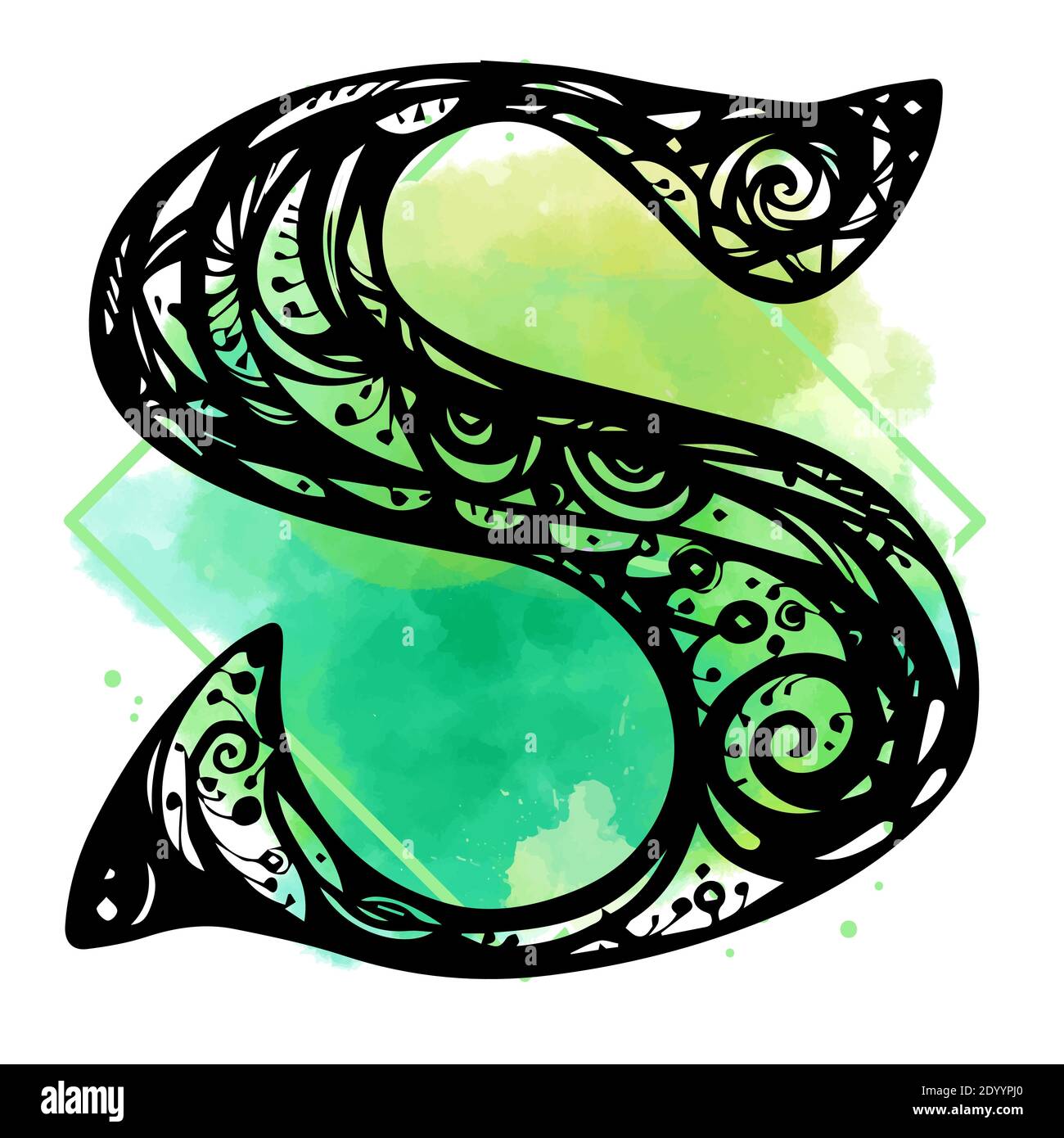 Watercolor vector letter S. Monogram S Stock Vector Image & Art - Alamy