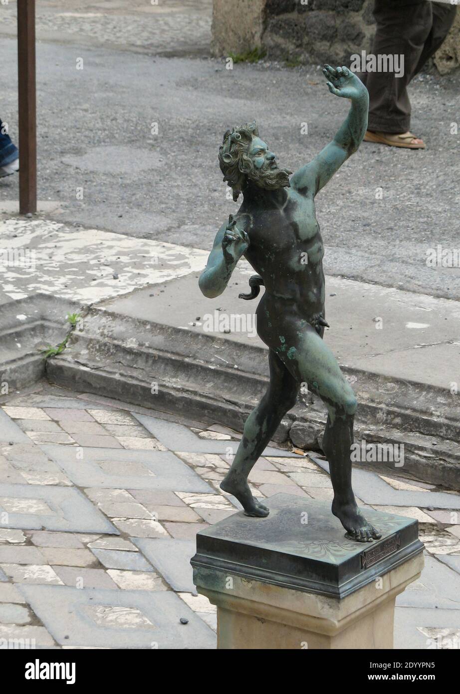 Ruins and excavations of the house of the Faun with dancing faun statue ...