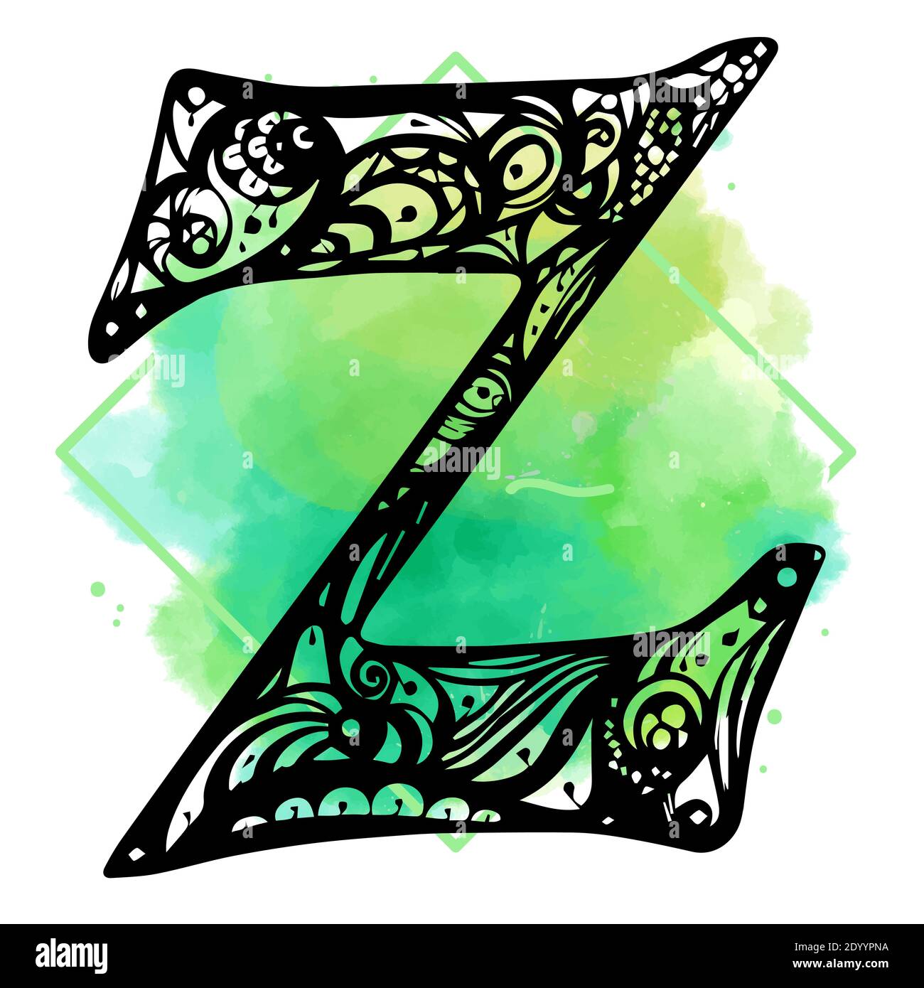 Simple Elegant Water Color Letter Type Z Logo Sign Symbol Icon Stock ...