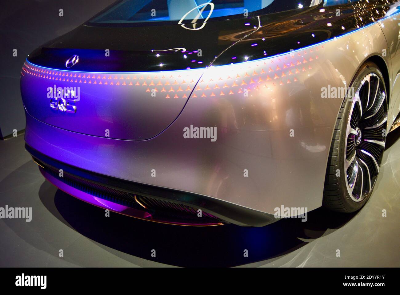 All-electric Mercedes Benz Vision EQS vehicle on display at CES world's ...