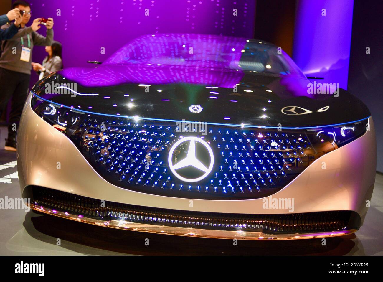 All-electric Mercedes Benz Vision EQS vehicle on display at CES world's ...