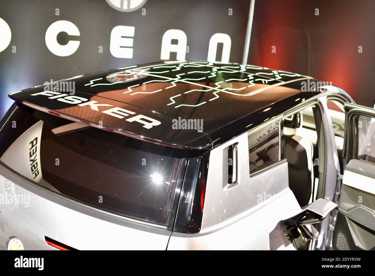 All-electric Fisker Automotive Ocean crossover vehicle, with solar ...