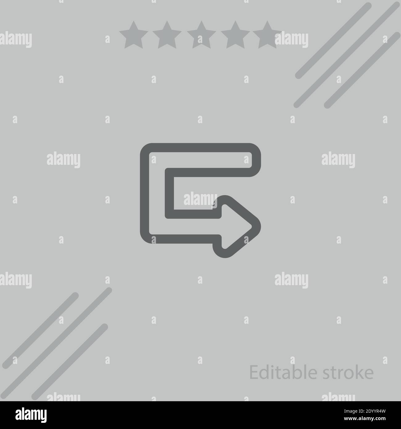 arrow broken outlined angle vector icon modern simple vector ...