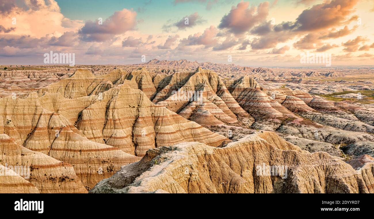 Badlands National Park panorama in South Dakota Stock Photo - Alamy