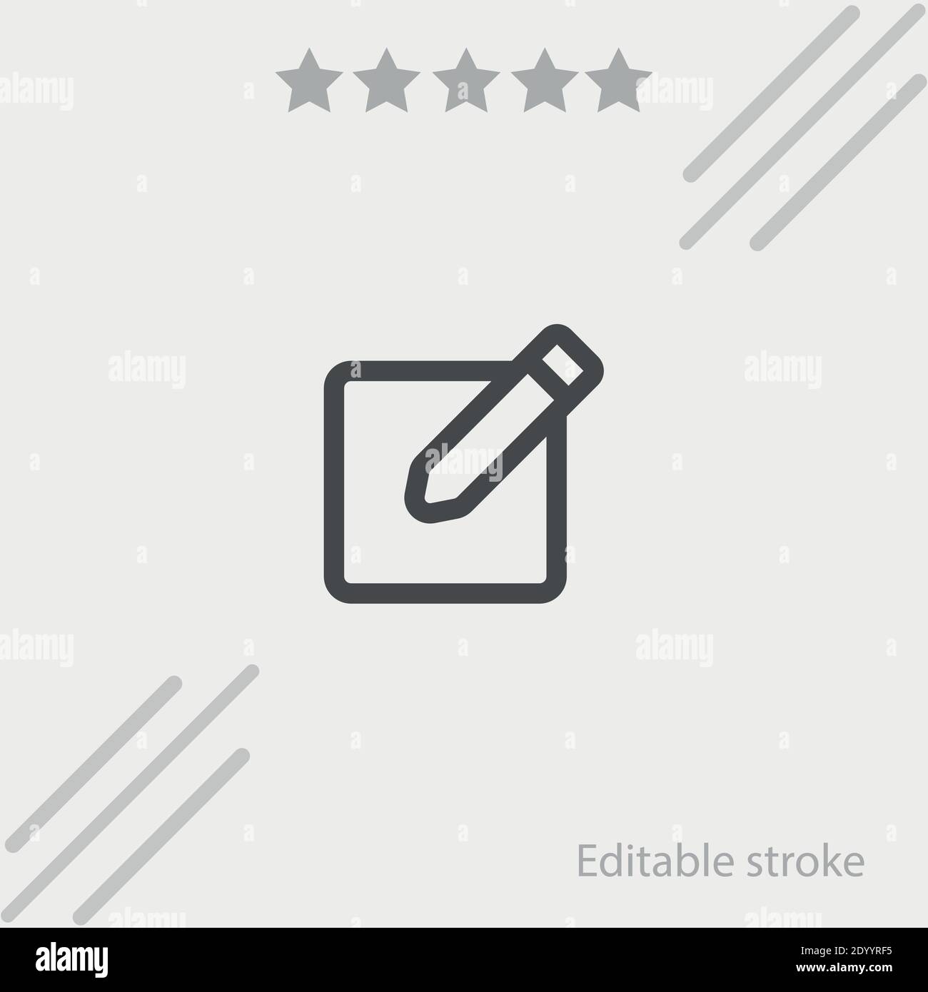 note square outlined button with a pencil vector icon modern simple ...