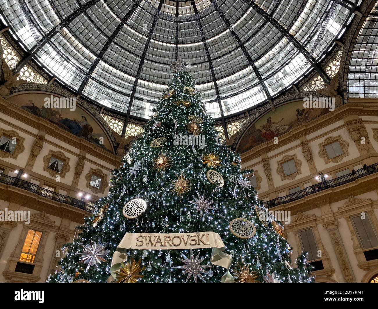 Milan, Italy - December 28, 2020: street view of Milan during the snow ...