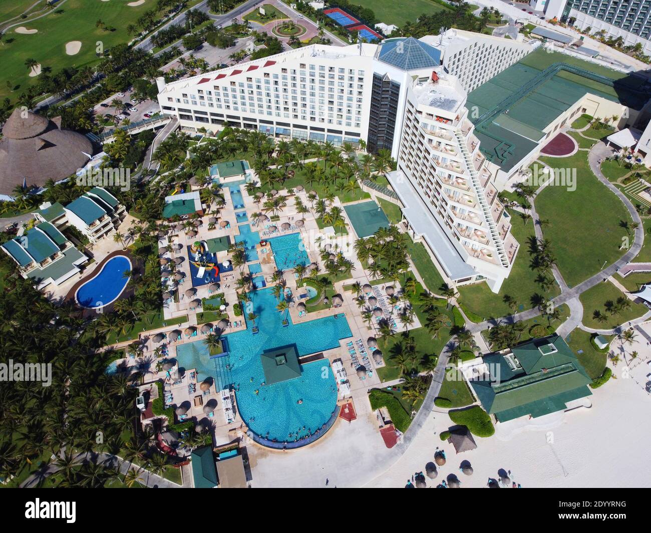 Cancun beach and Iberostar Selection Cancun Resort aerial view, Cancun ...