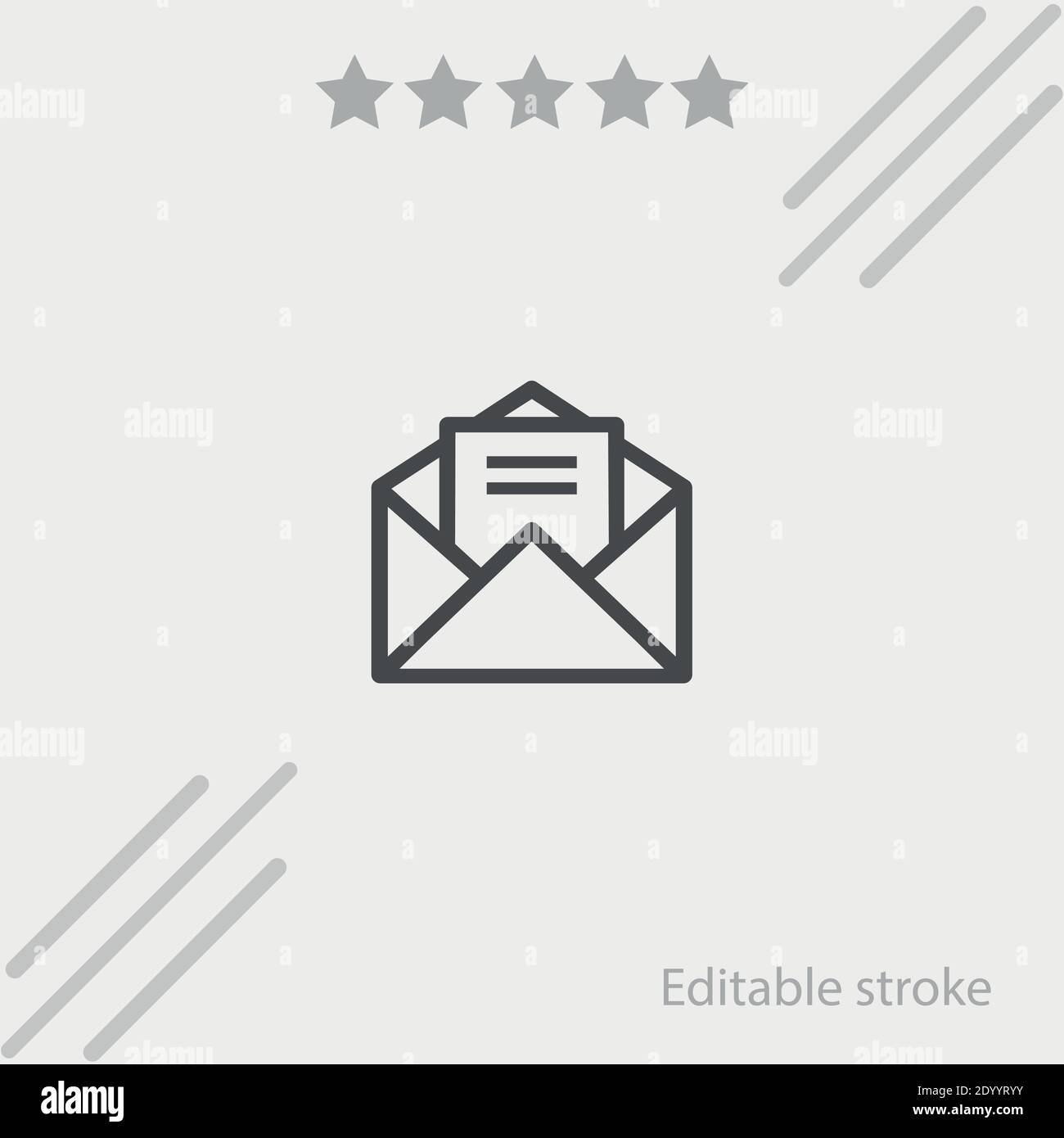 open envelope with letter vector icon modern simple vector illustration ...