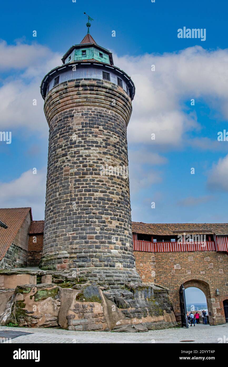 Sinwell Tower from Nuremberg castle, Bavaria, Germany Stock Photo - Alamy