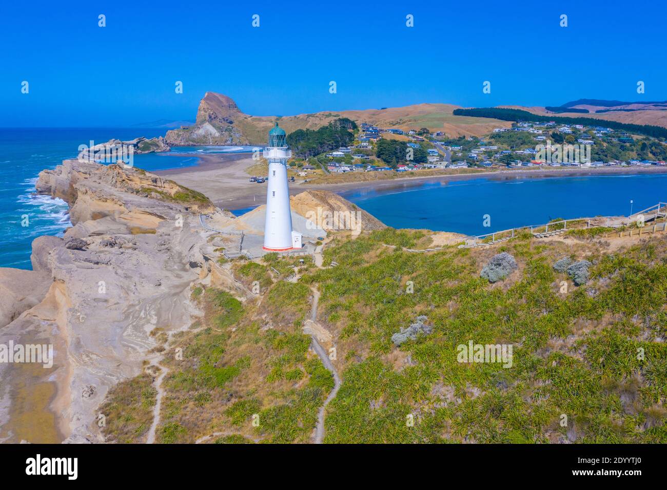 Castlepoint lighthouse in New Zealand Stock Photo - Alamy