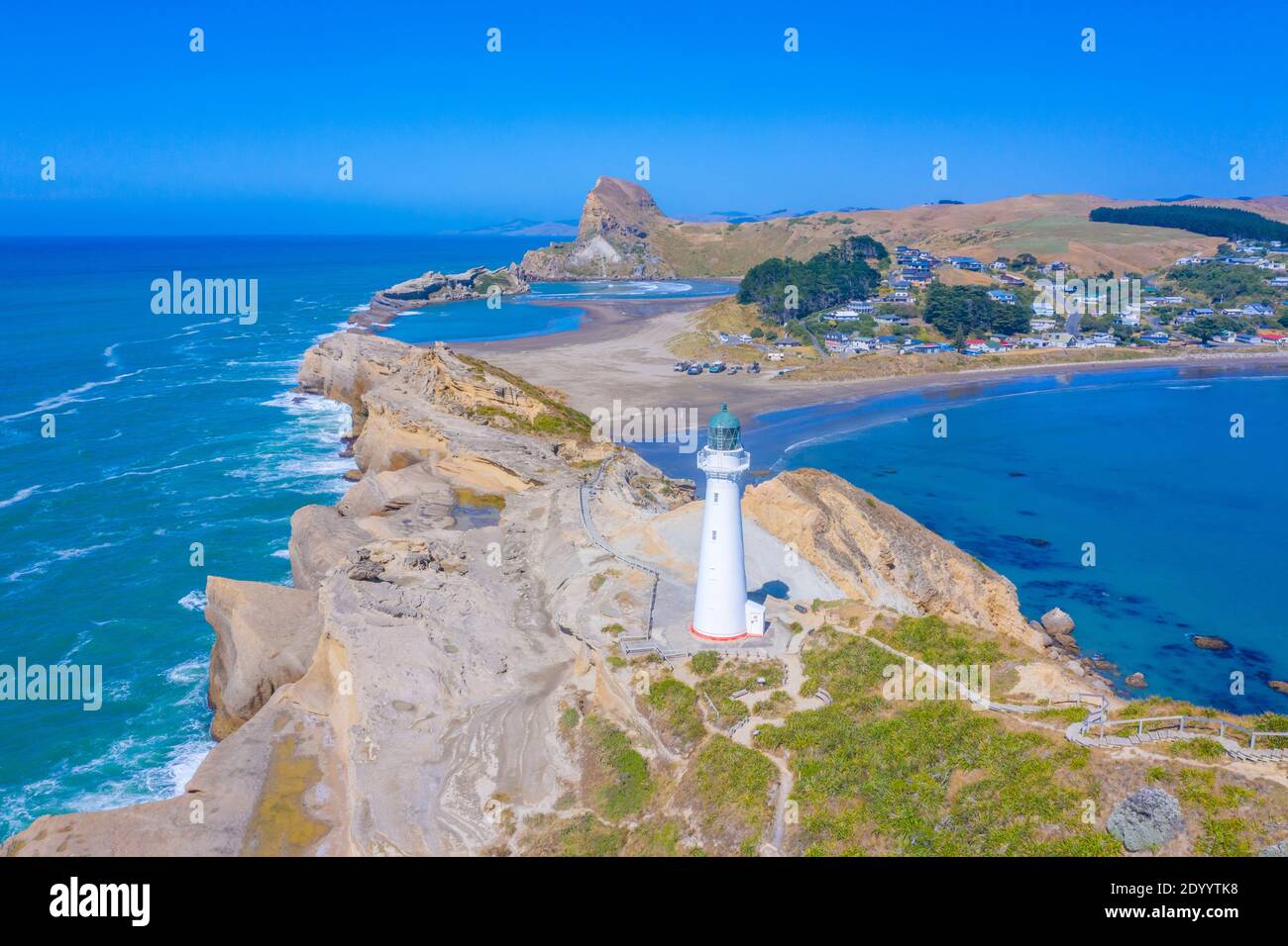 Castlepoint lighthouse in New Zealand Stock Photo - Alamy