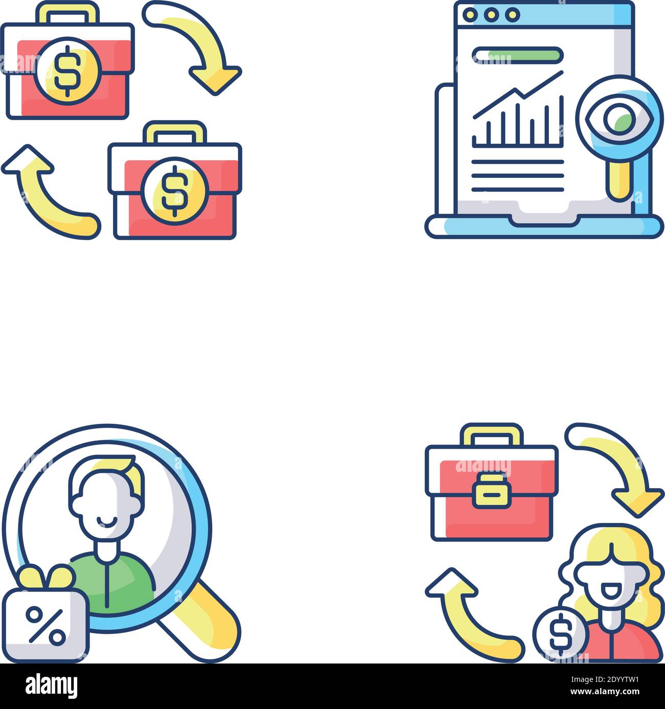 Marketing strategies RGB color icons set Stock Vector Image & Art - Alamy