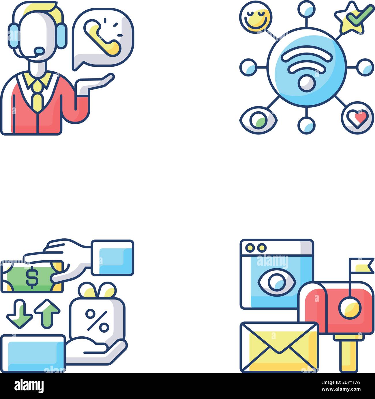 Marketing strategies RGB color icons set Stock Vector Image & Art - Alamy