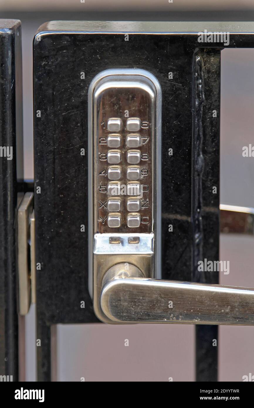 Electronic Lock With Pin Code at Gate Entrance Stock Photo - Alamy