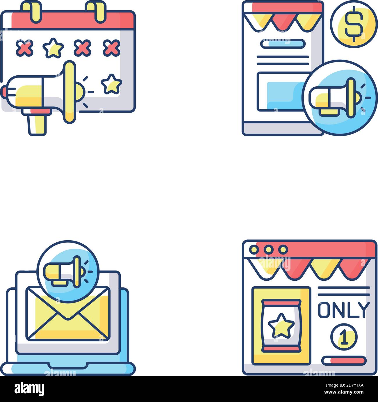 Marketing strategies RGB color icons set Stock Vector Image & Art - Alamy