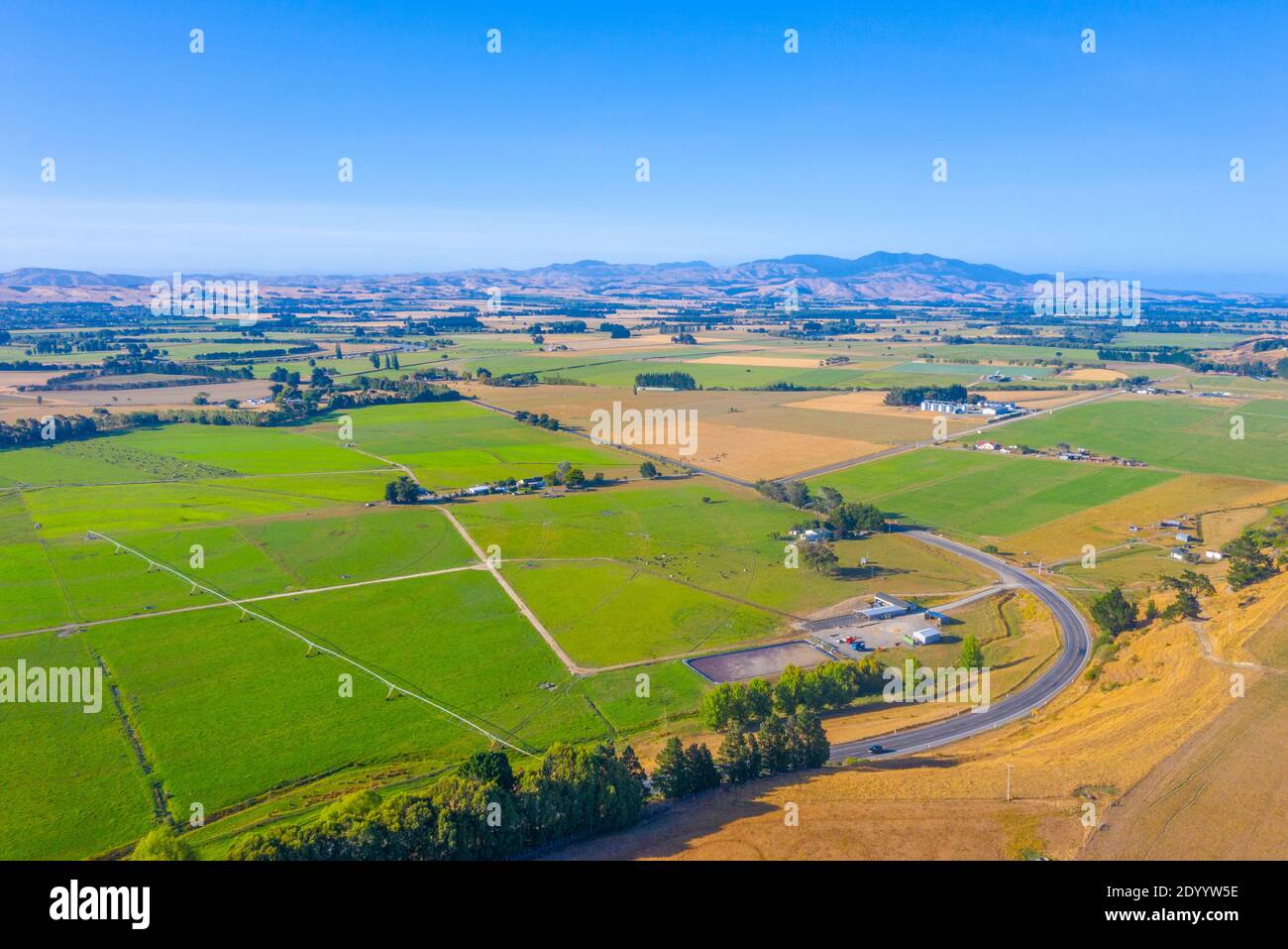 Aerial view of rural landscape of North Island in New Zealand Stock ...