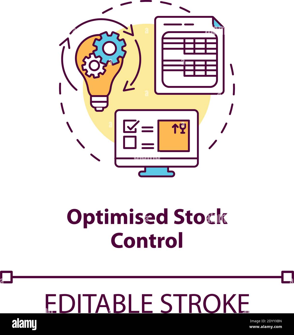 Optimised stock control concept icon Stock Vector Image & Art - Alamy