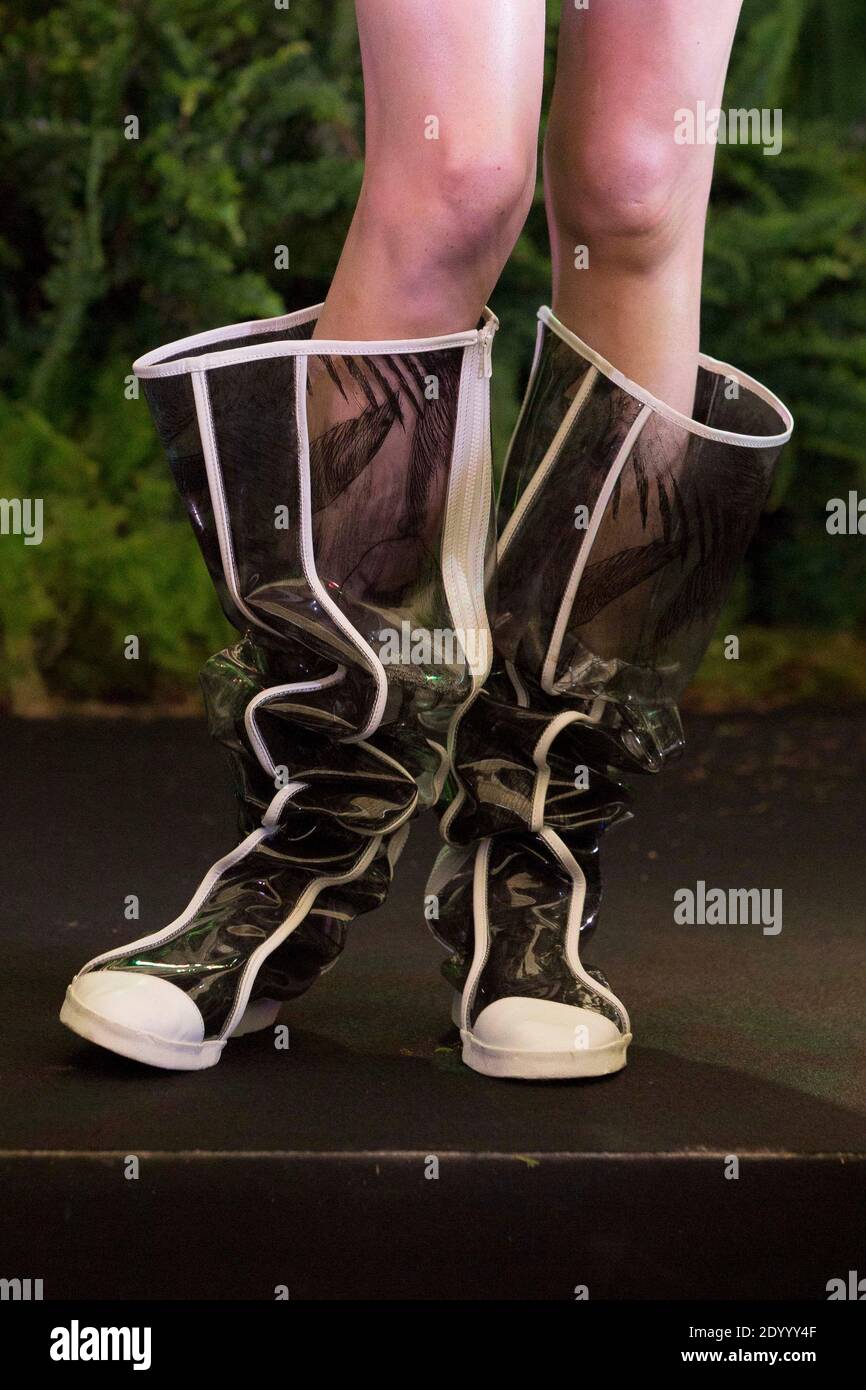 A model displays a creation by Junko Shimada designer for Junko Shimada ...