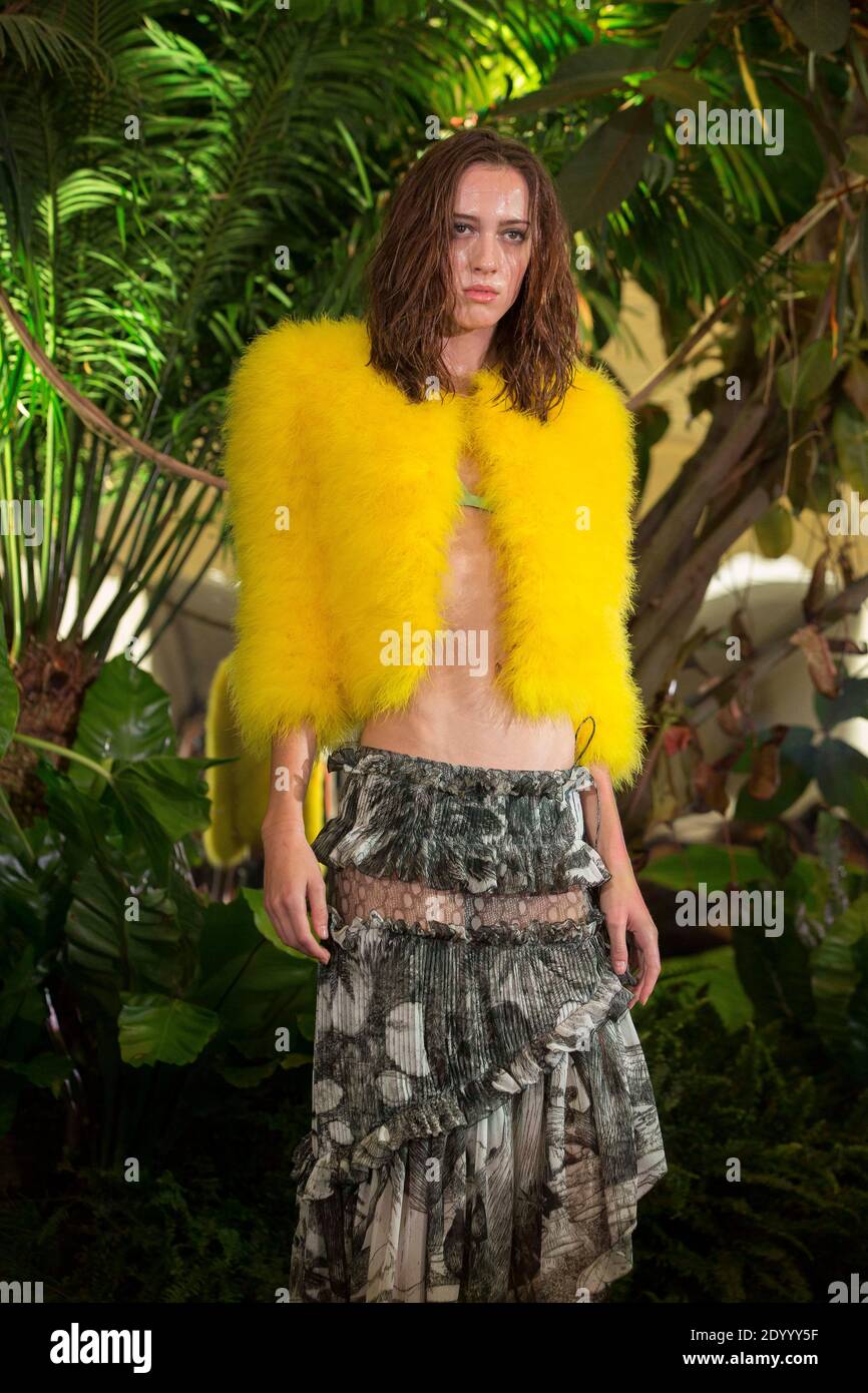 A model displays a creation by Junko Shimada designer for Junko Shimada ...