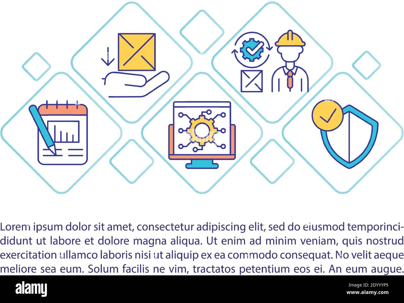 Warehouse processes automation concept icon with text Stock Vector ...