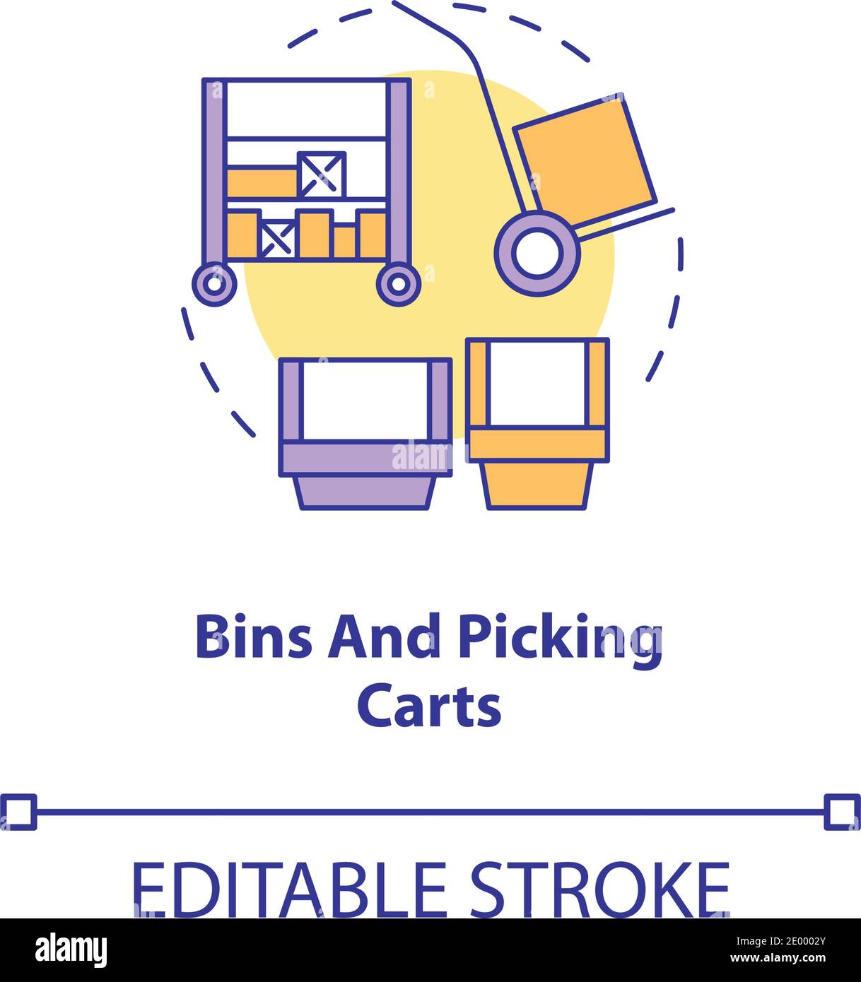 Bins and picking carts concept icon Stock Vector Image & Art - Alamy