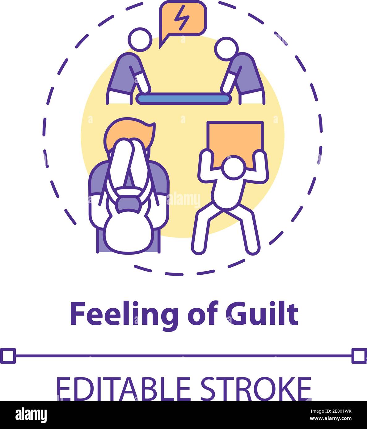 Guilt feeling concept icon Stock Vector Image & Art - Alamy