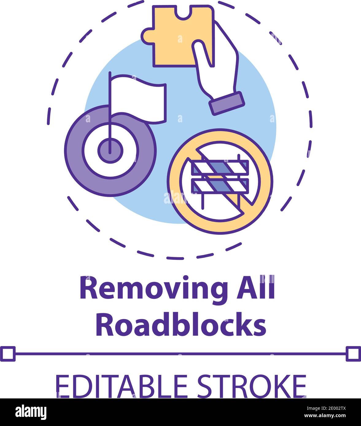 Removing all roadblocks concept icon Stock Vector Image & Art - Alamy