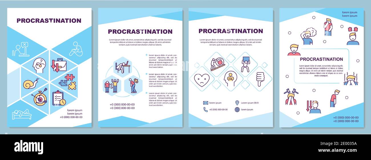 Procrastination brochure template Stock Vector Image & Art - Alamy