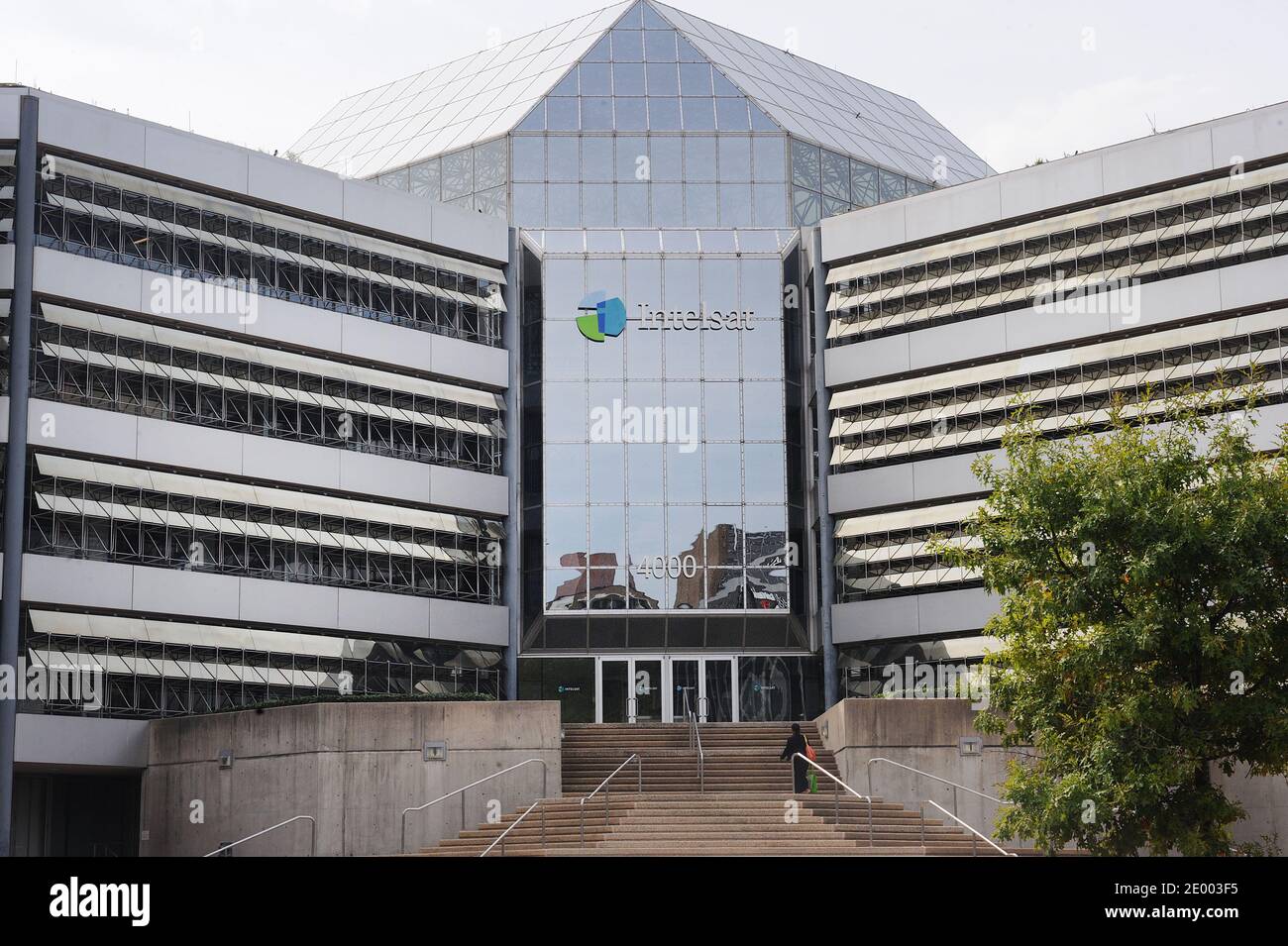 View of the Intelsat headquarters in Washington, DC, USA on October 3 ...