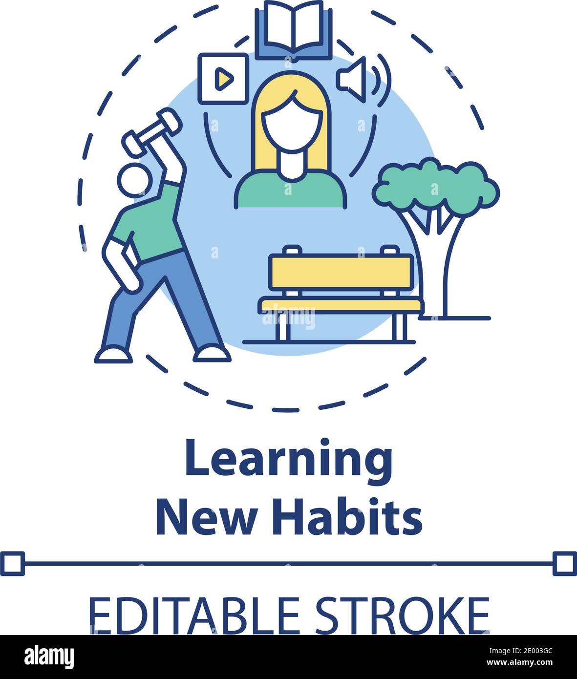 Learning new habits concept icon Stock Vector Image & Art - Alamy