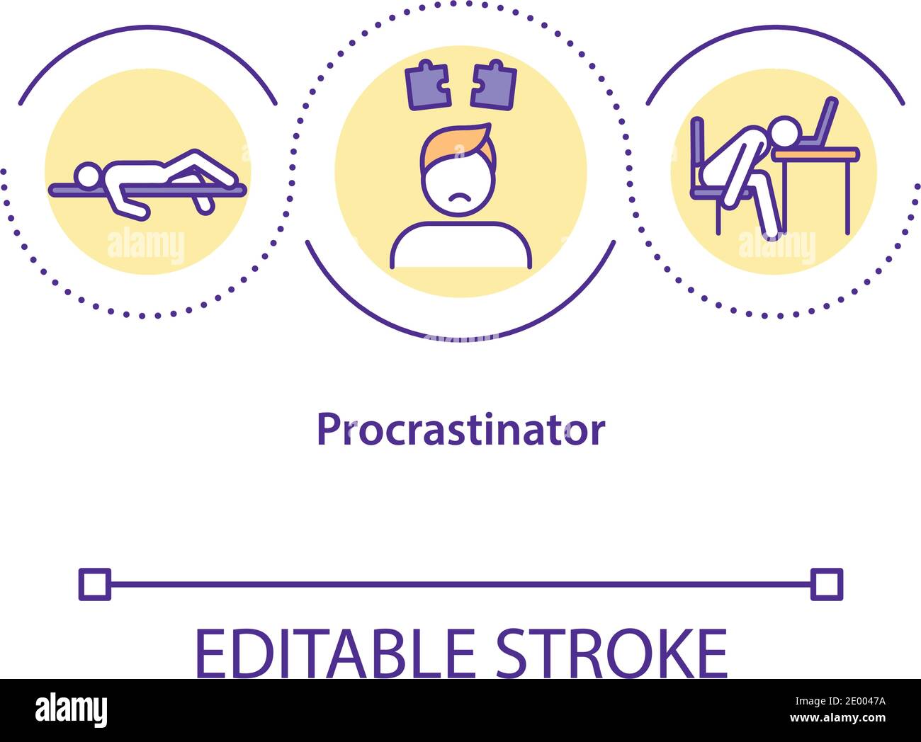 Procrastinator concept icon Stock Vector Image & Art - Alamy