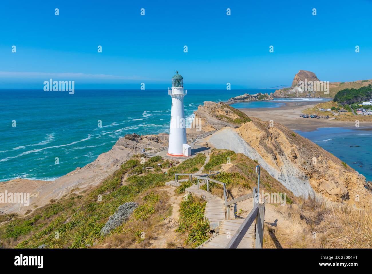 Castlepoint lighthouse in New Zealand Stock Photo - Alamy
