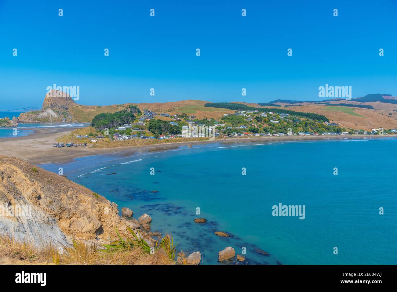 Aerial view of Castlepoint beach in New Zealand Stock Photo - Alamy