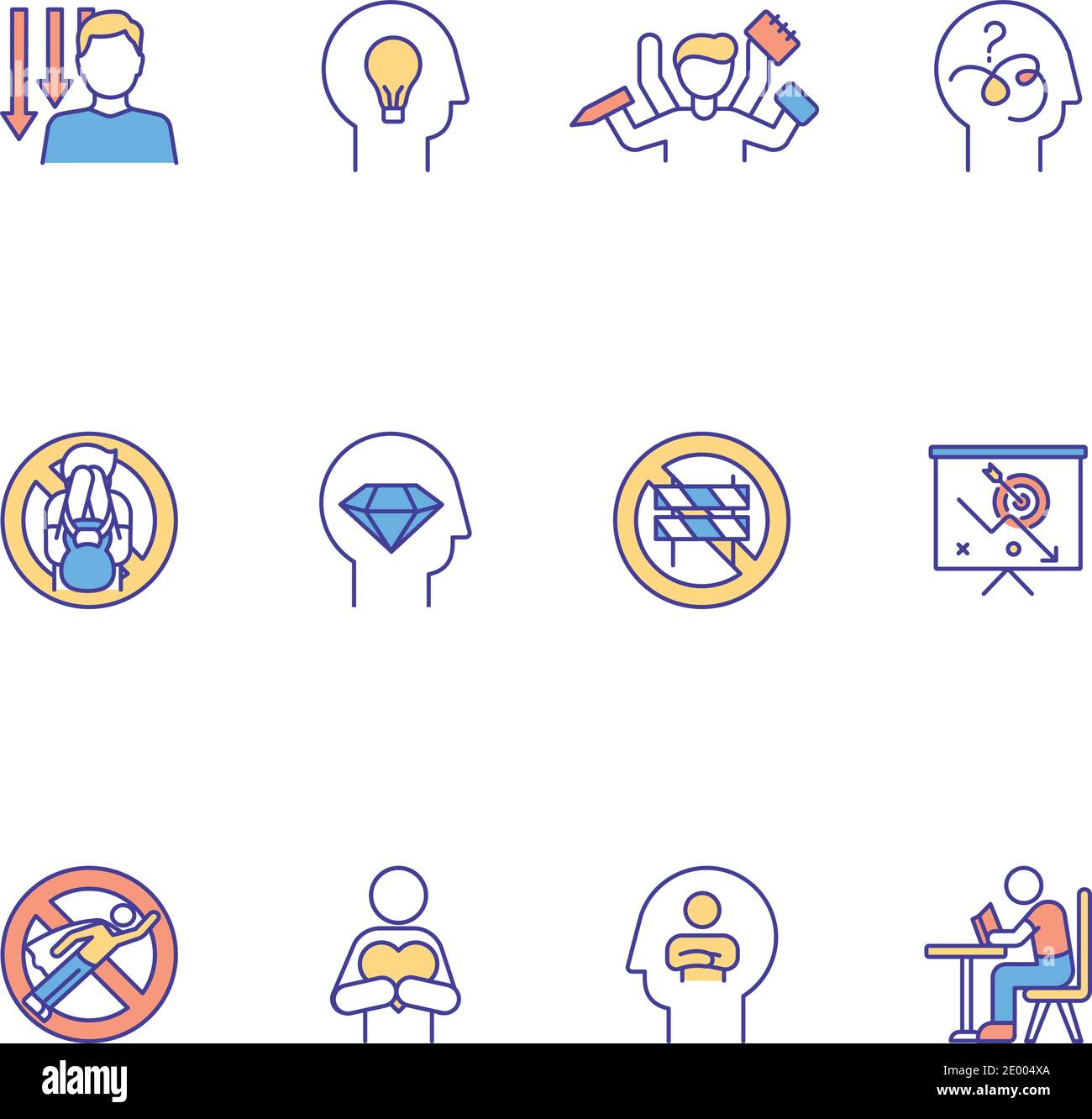 Procrastination RGB color icons set Stock Vector Image & Art - Alamy