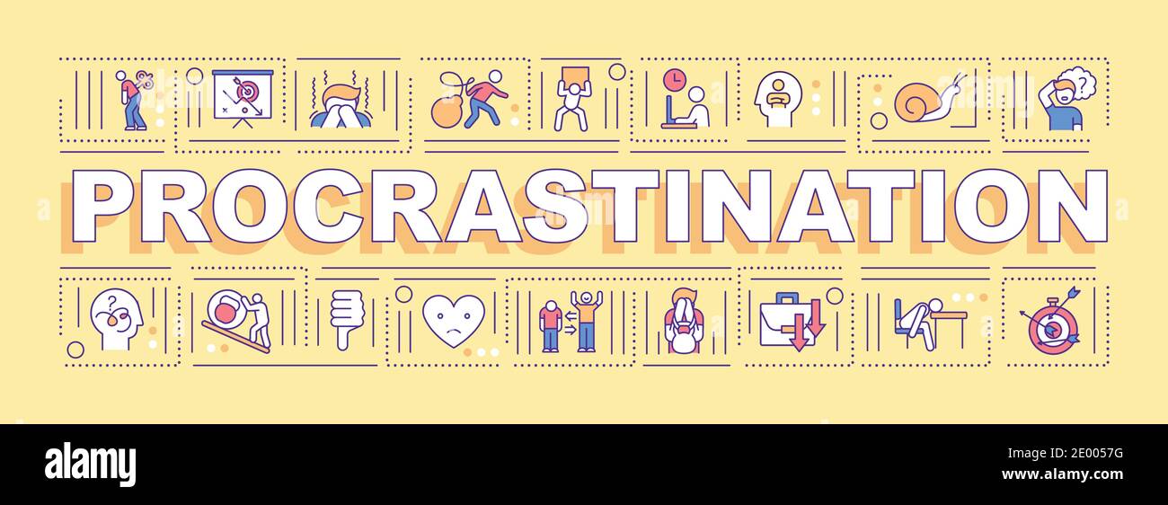 Procrastination word concepts banner Stock Vector Image & Art - Alamy