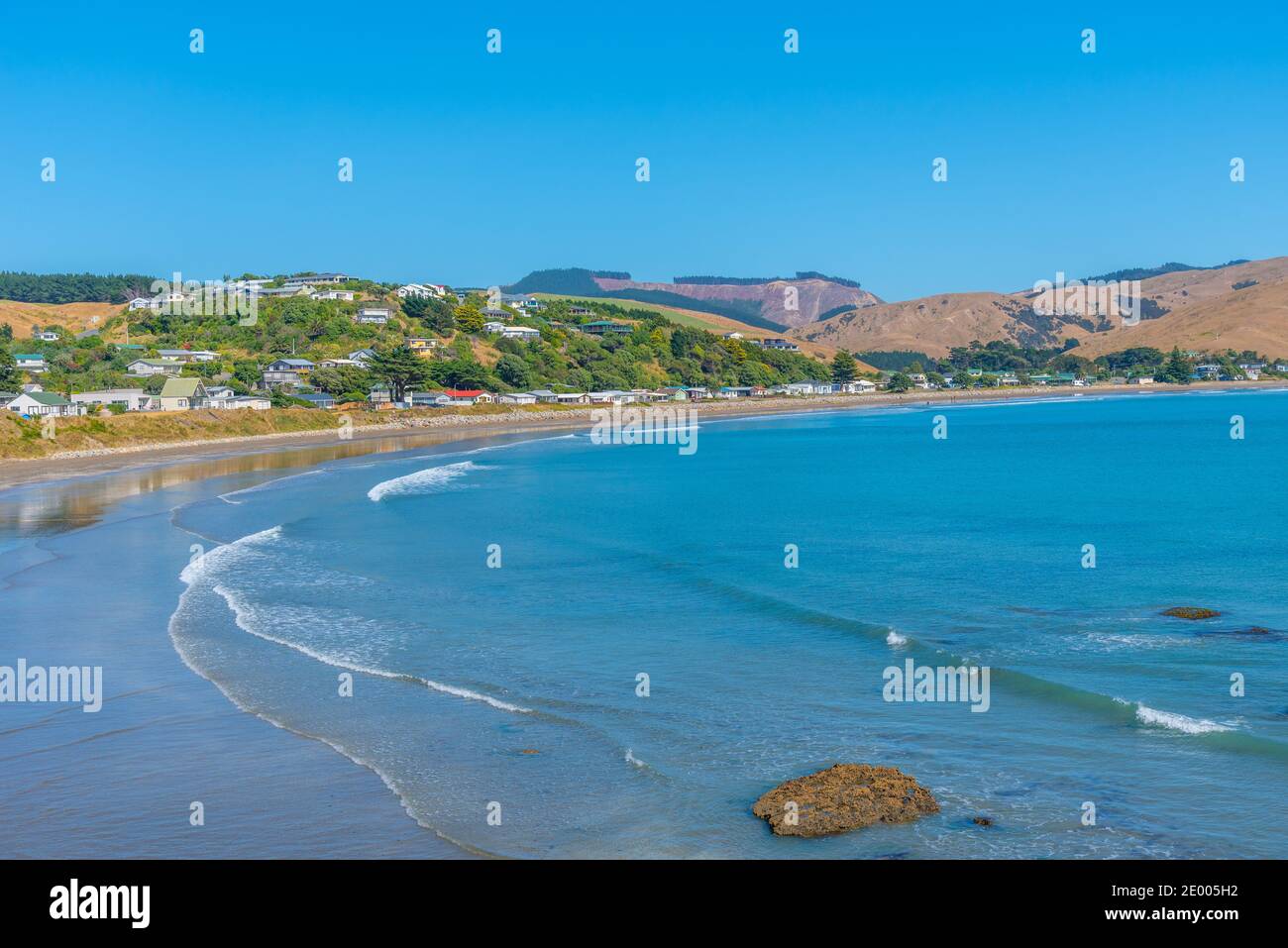 Aerial view of Castlepoint beach in New Zealand Stock Photo - Alamy