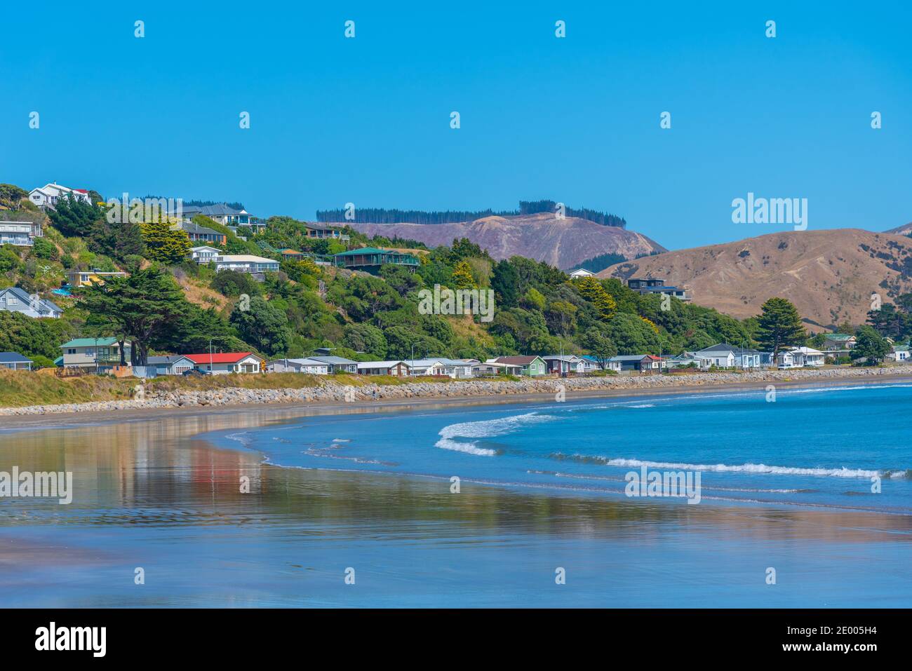 Aerial view of Castlepoint beach in New Zealand Stock Photo - Alamy
