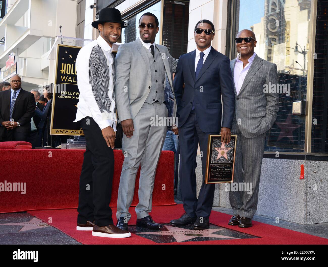 Usher, Sean P.Diddy Combs and Antonio "L.A" Reid attend the ceremony ...