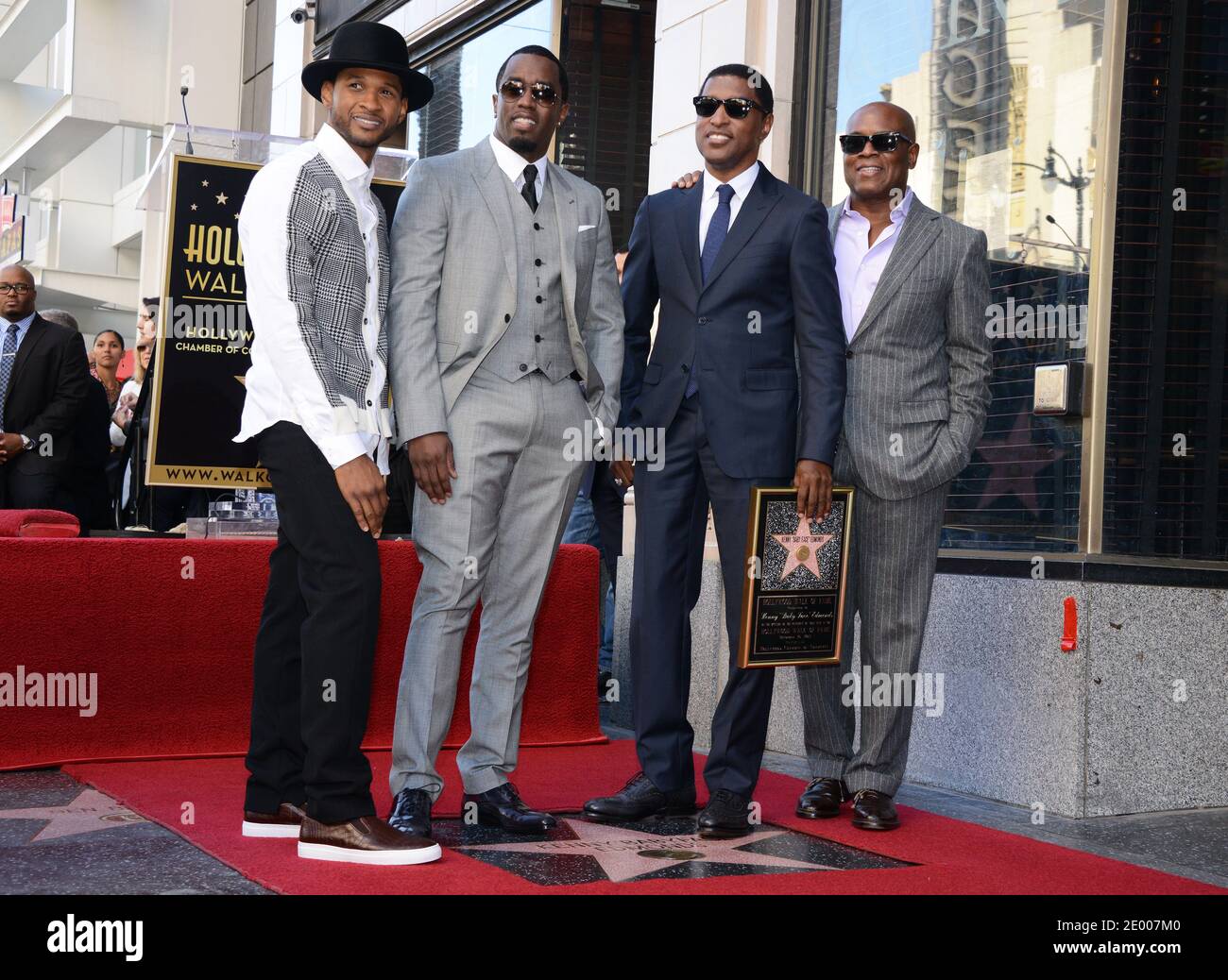 Usher, Sean P.Diddy Combs and Antonio "L.A" Reid attend the ceremony ...